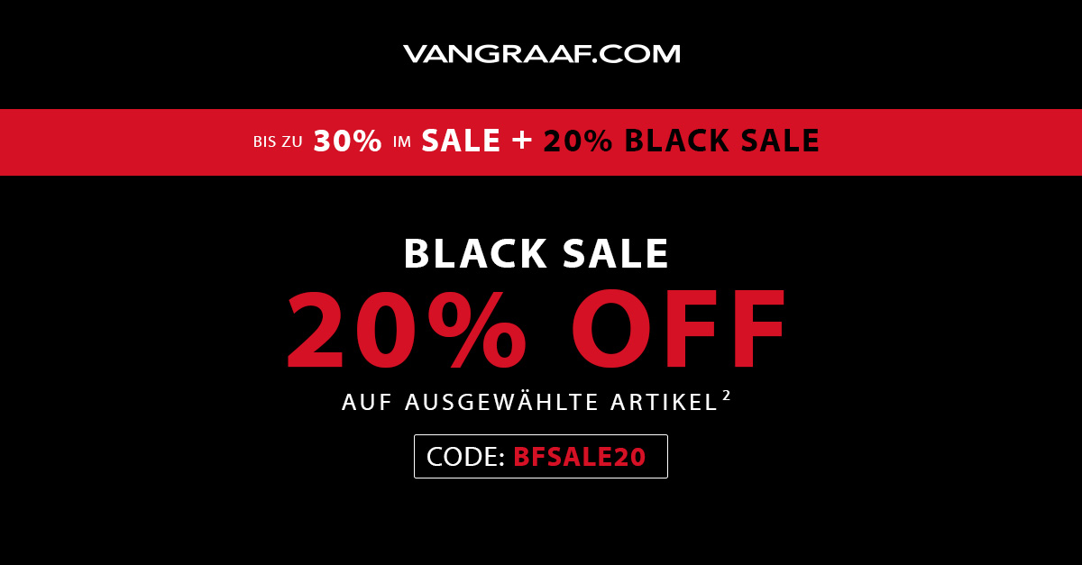 Van Graaf Black Sale: -20% Extra auf ausgewählte Artikel » BlackFriday.de